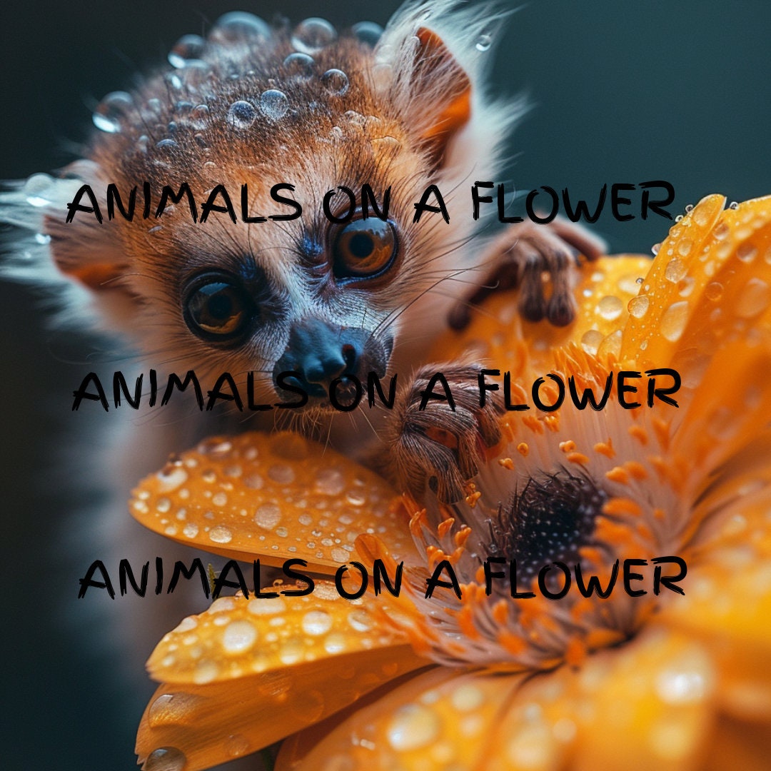 12 Animals on A Flower Instant Download Lemur Print Hedge Hog ...