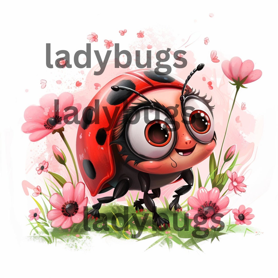 20 Ladybugs Instant Download Lady Bug Watercolor Cute Lady Bug Print ...
