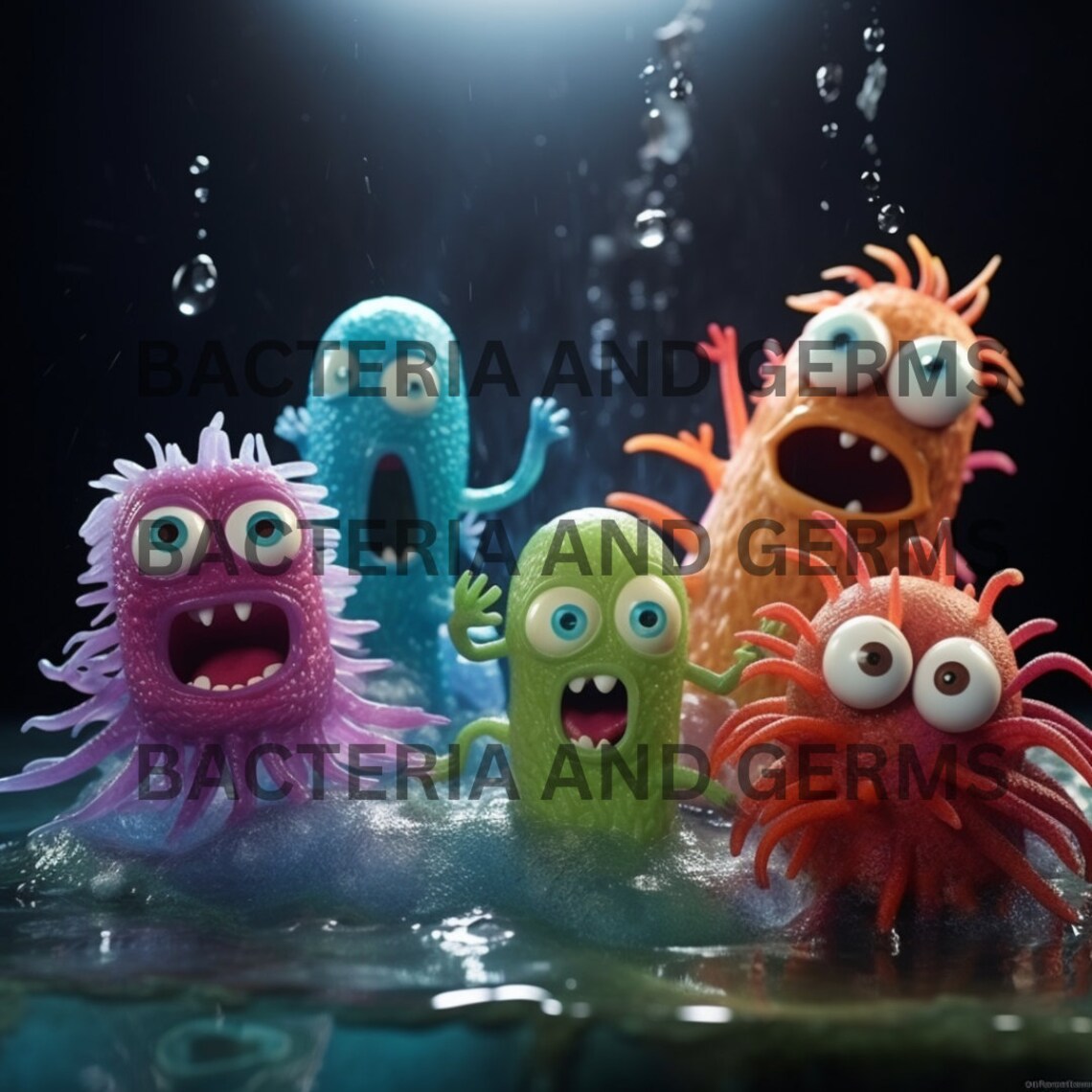 12 Germ and Bacteria Print Cute Germ Funny Bacteria Clipart Germ PNG ...