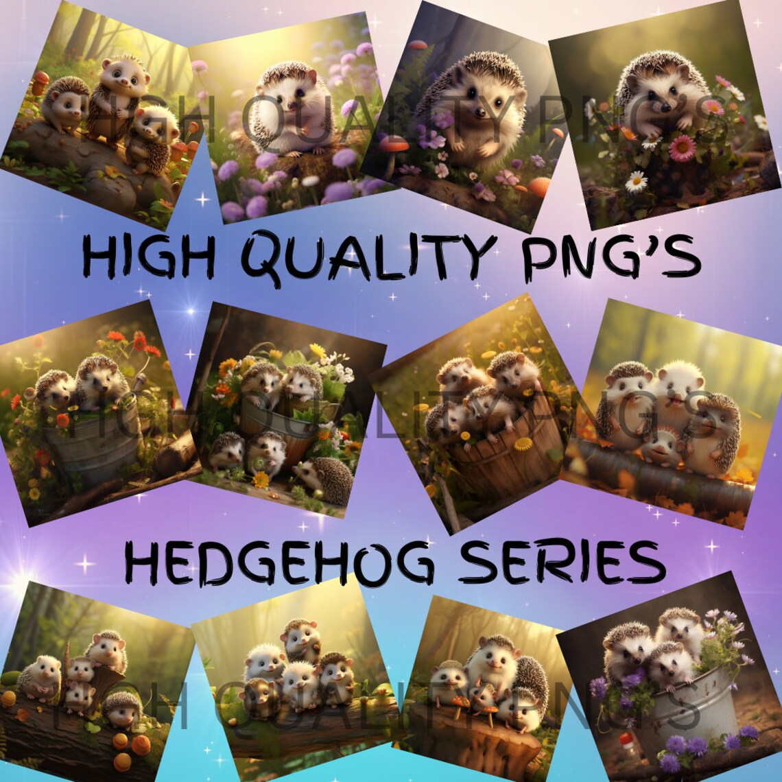 Big Bundle 108 Hedge Hog Print Gift Idea Birthday Digital Instant ...