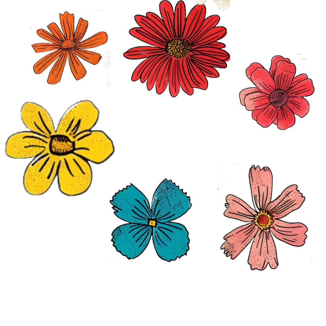 3 Set Flower Doodle Letters PNG Font Hand Drawn Doodle Font Bundle ...