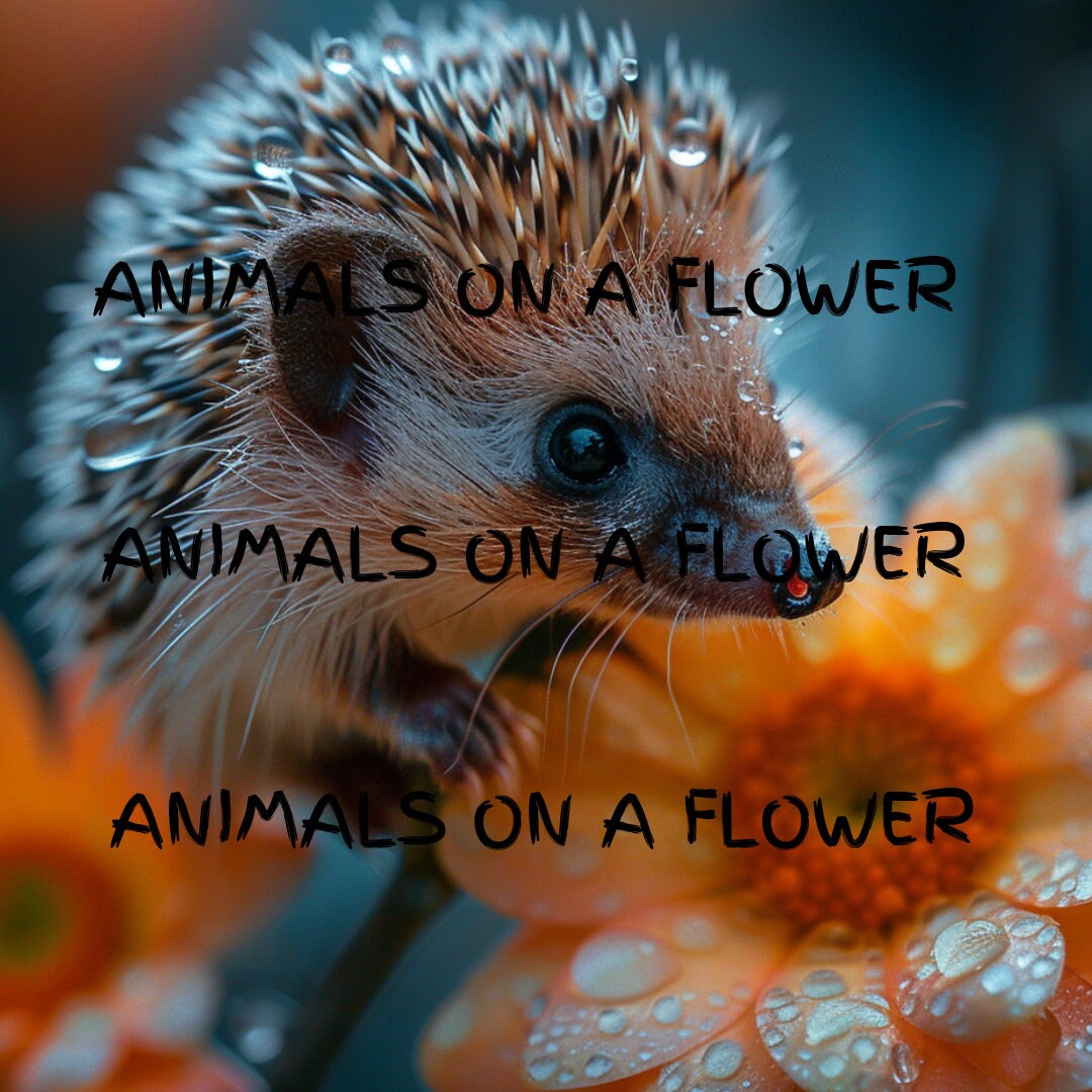 12 Animals on A Flower Instant Download Lemur Print Hedge Hog ...