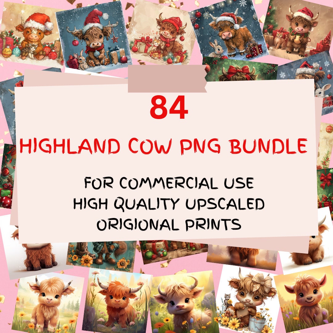 Big Bundle Highland Cow Baby Christmas Highland Cattle Print Highland ...