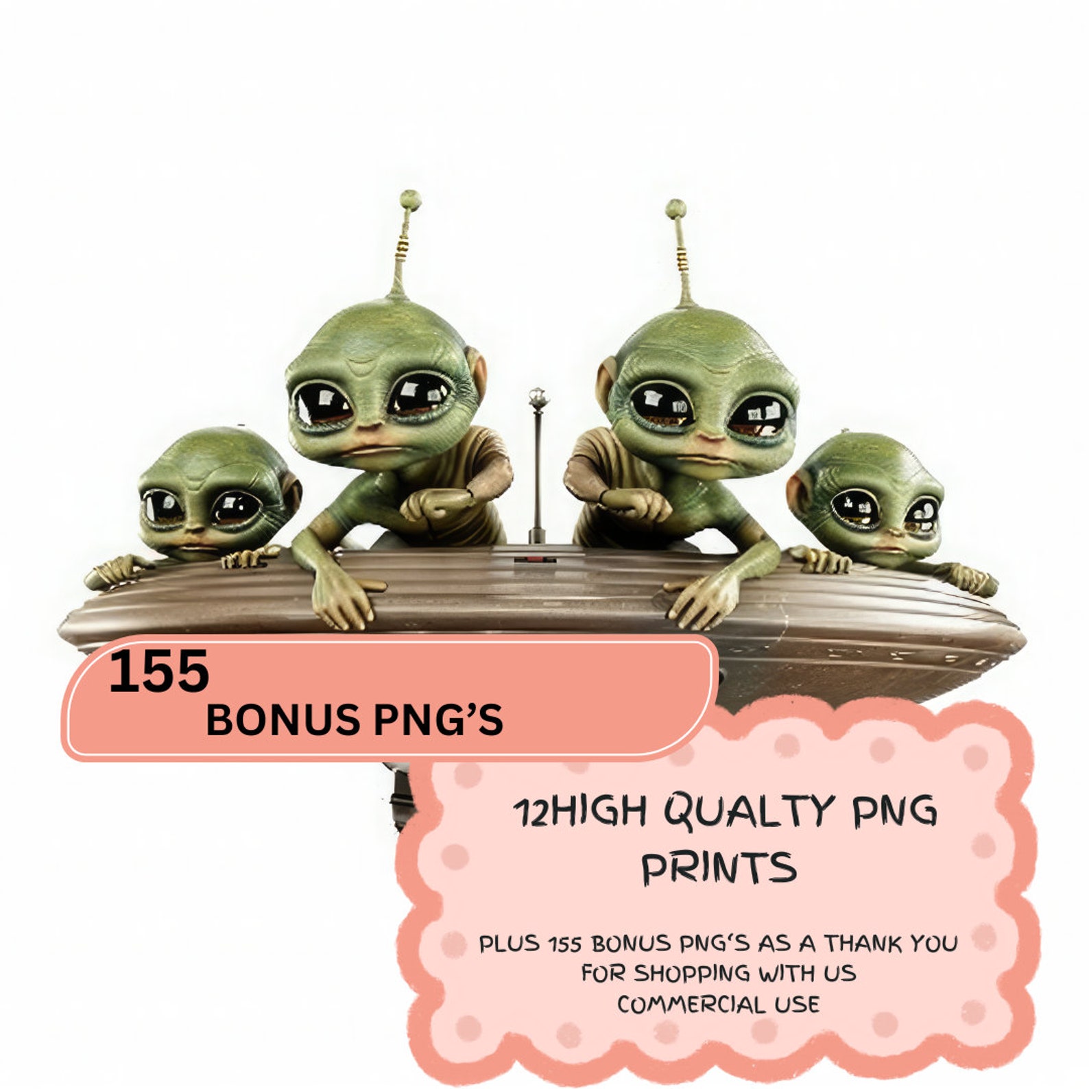 12 Alien Clipart Sublimation Alien Craft Idea PNG Alien Space Ship Wall ...