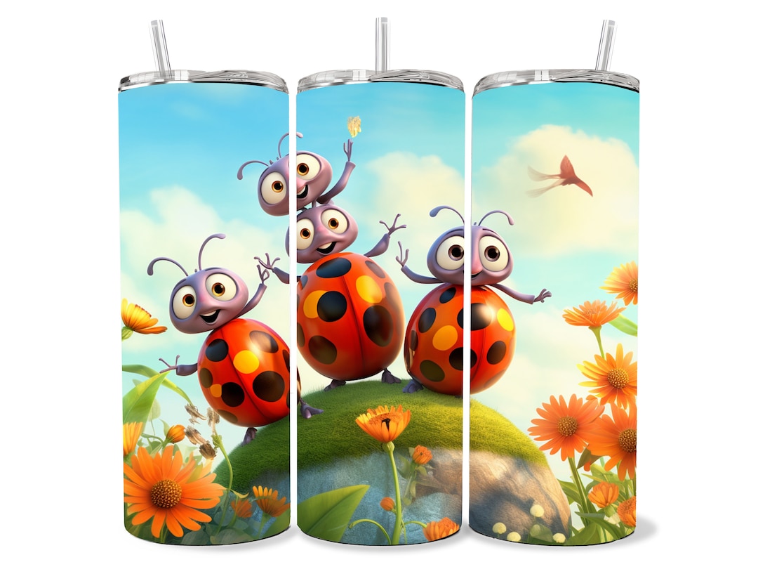 5 Lady Bug 20 Oz Tumbler Wrap Ladybug Wall Art for Nursery Lady Bug ...