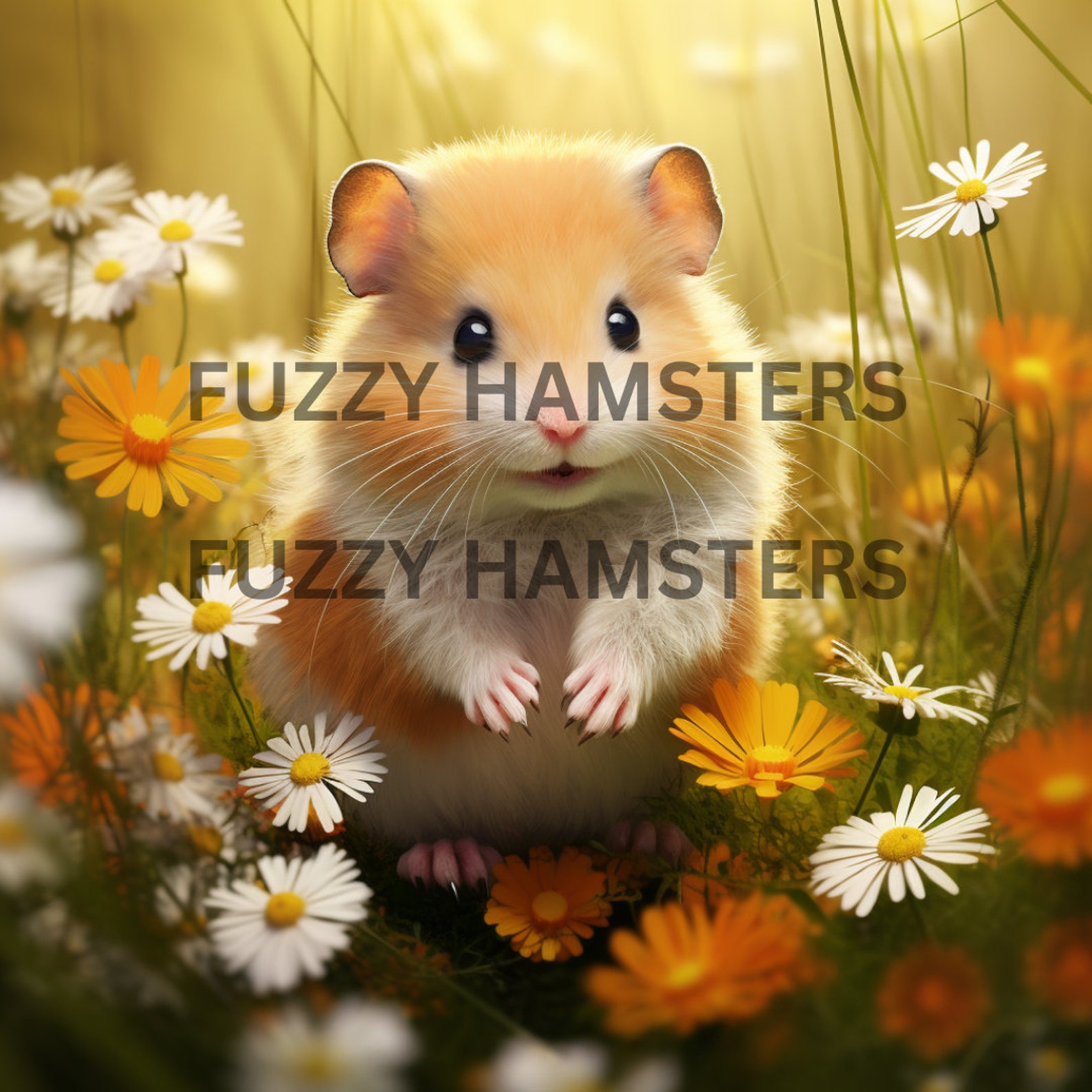 12 Fluffy Hamster Wall Art Cute Gerbil PNG Pet Hamster Lover Print of ...