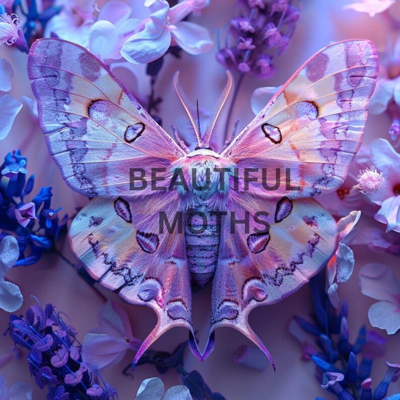 12 Moth Print Realistic Moth Commercial Use Moth Art Unique Moth Flower ...