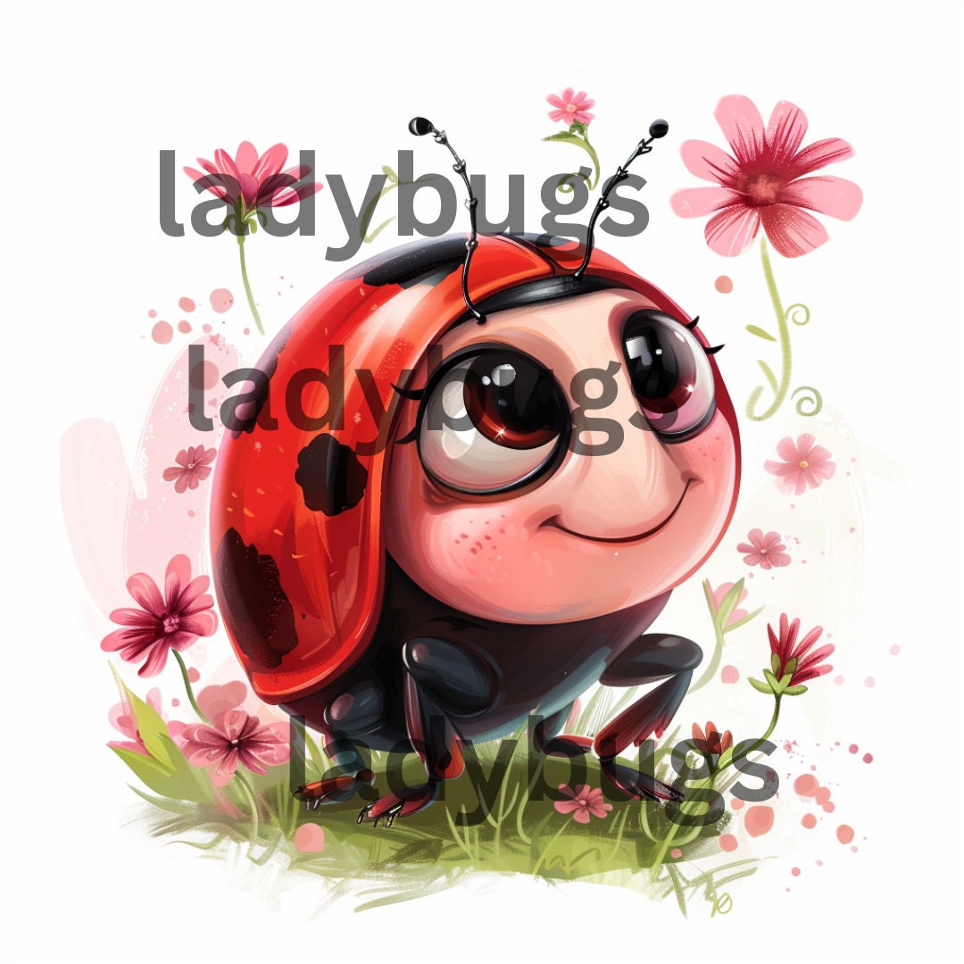20 Ladybugs Instant Download Lady Bug Watercolor Cute Lady Bug Print ...
