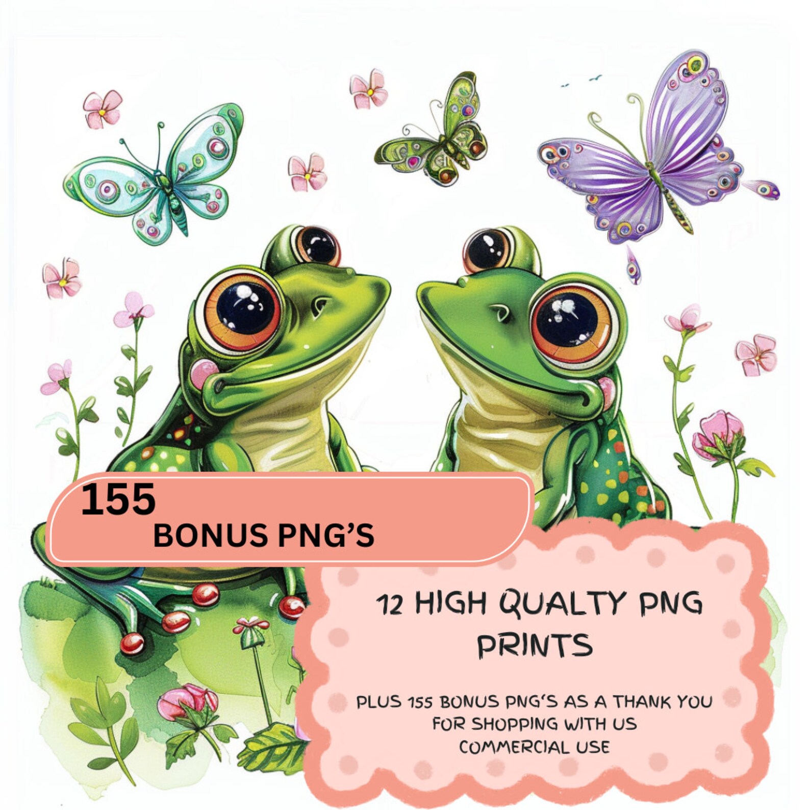 12 Cute Frog Couples Instant Digital Download Watercolor Frog Print ...