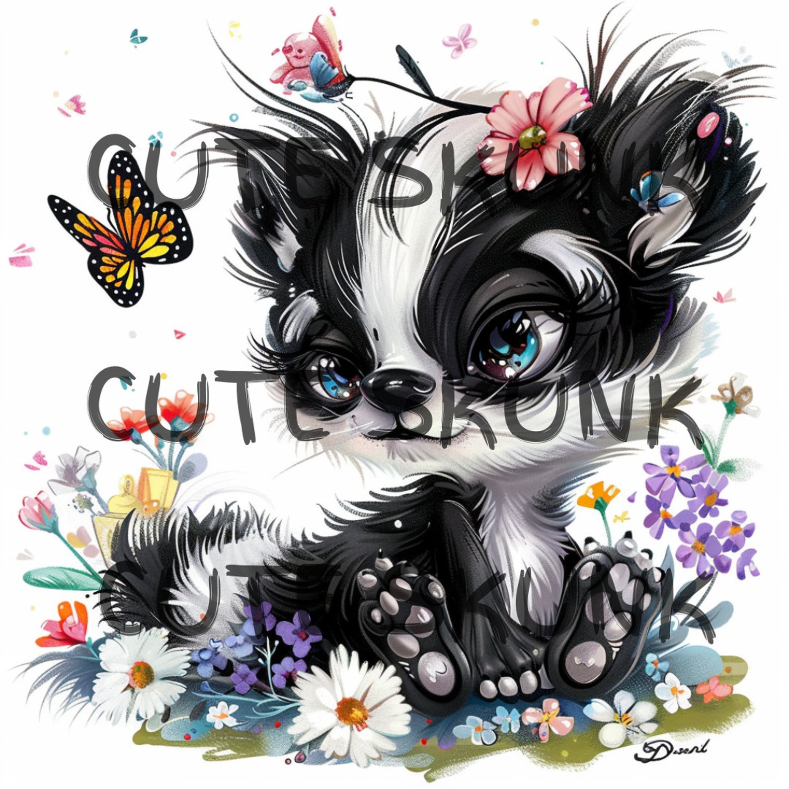 31 Skunk Print Cute Skunk Poster for Child Skunk Wall Art Decor Baby ...