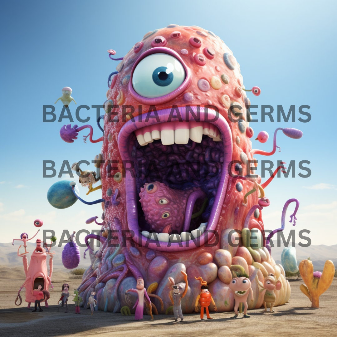 12 Germs and Bacteria Cute Funny Goofy Crazy Unique Clipart Sublimation ...