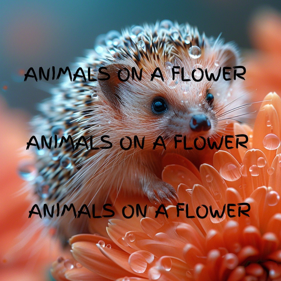 12 Animals on A Flower Instant Download Lemur Print Hedge Hog ...