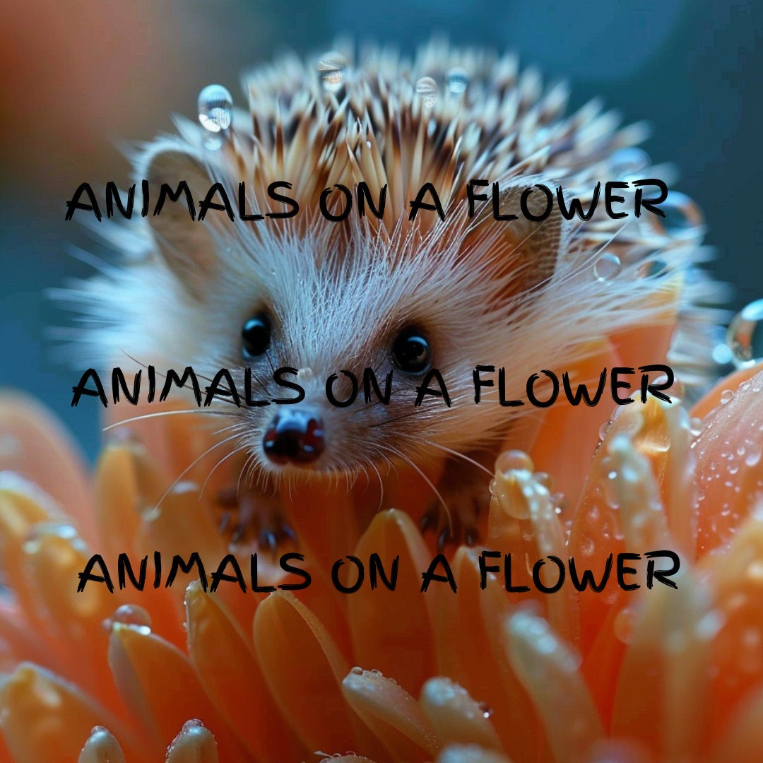 12 Animals on A Flower Instant Download Lemur Print Hedge Hog ...