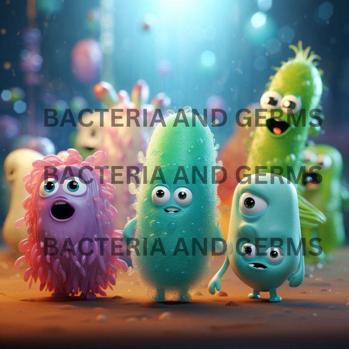 12 Germs and Bacteria Cute Funny Goofy Crazy Unique Clipart Sublimation ...