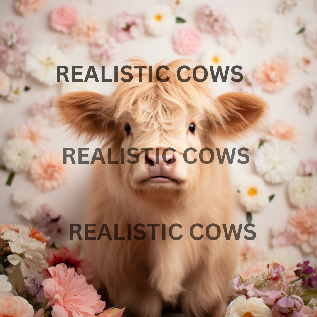 12 Realistic Highland Cow Calf PNG Highland Cow Lover Print Highland ...