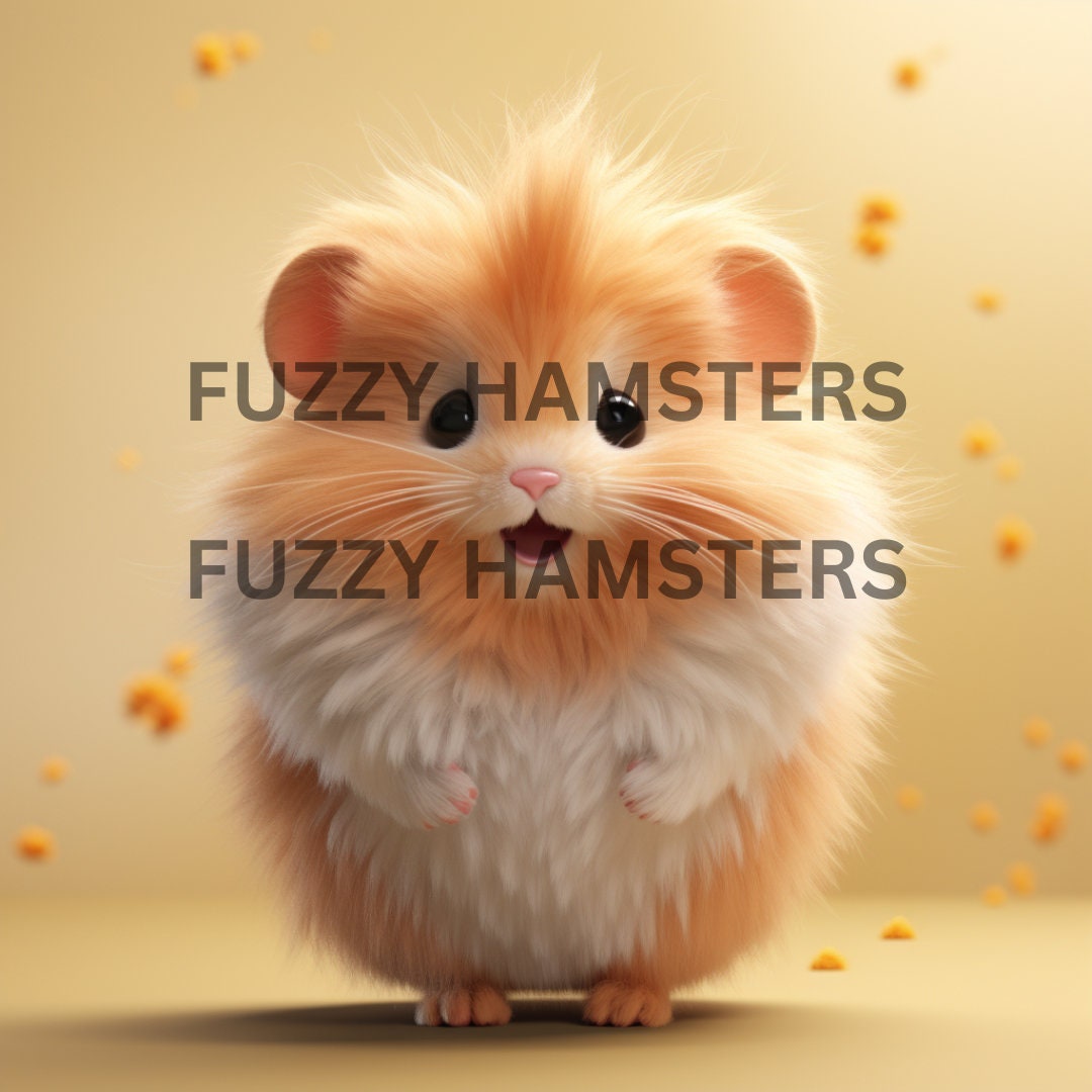 12 Fluffy Hamster Wall Art Cute Gerbil PNG Pet Hamster Lover Print of ...