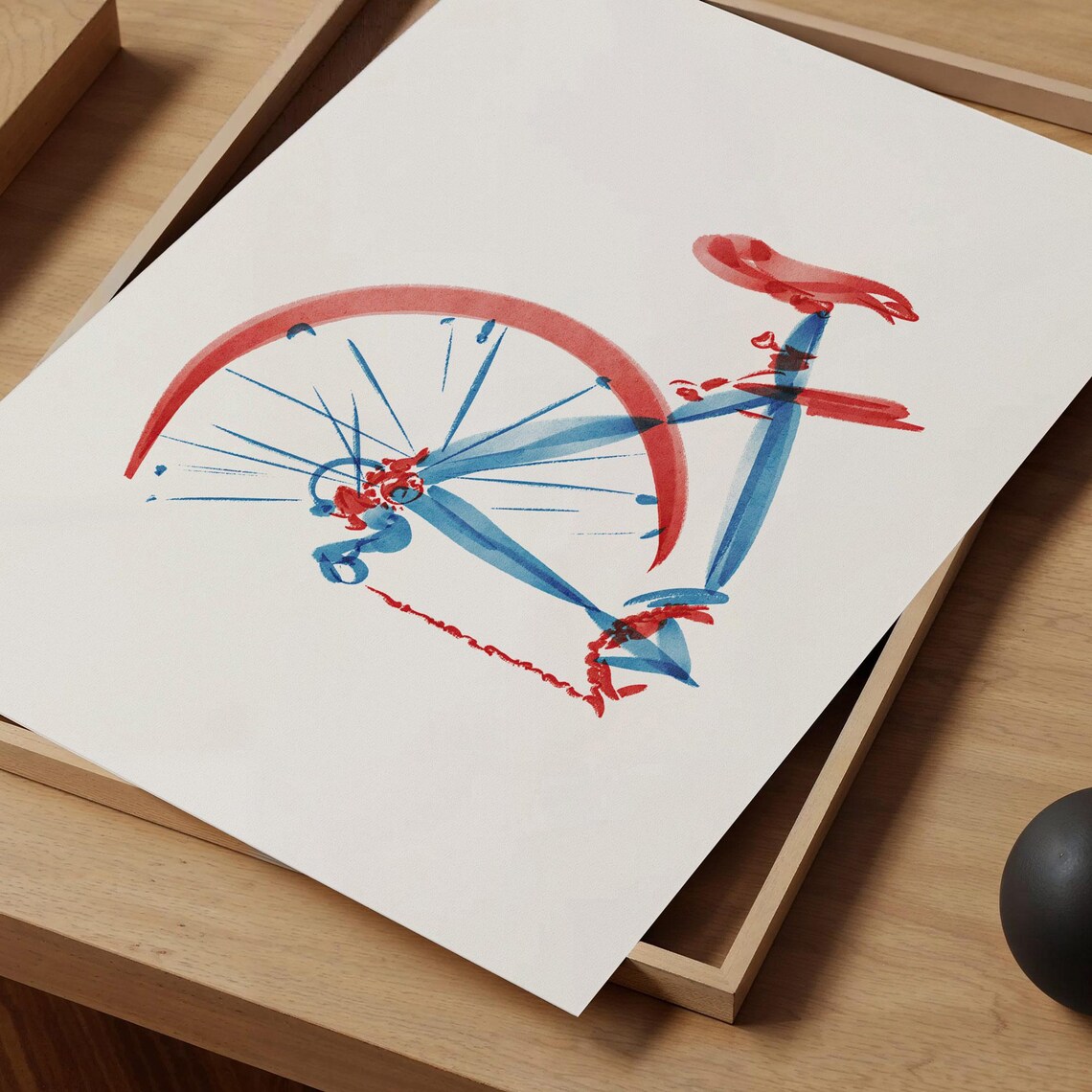 Minimalistic Bicycle Digital Print, Abstract Bicycle Painting, Bike ...