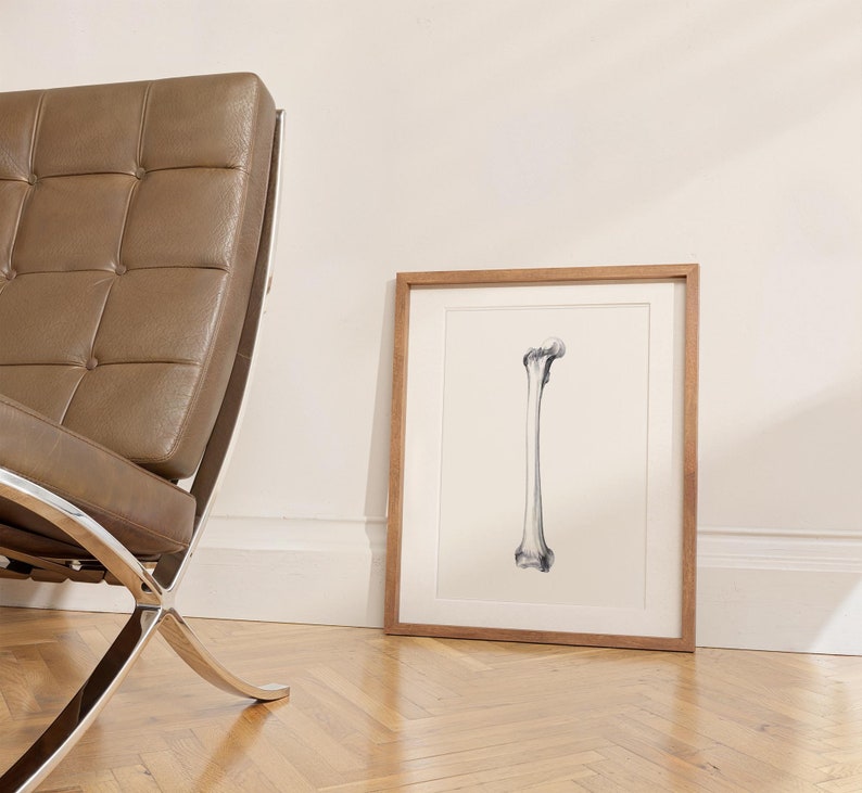 Femur Bone Art Print, Watercolor Leg Bone Illustration, Orthopedic Art ...