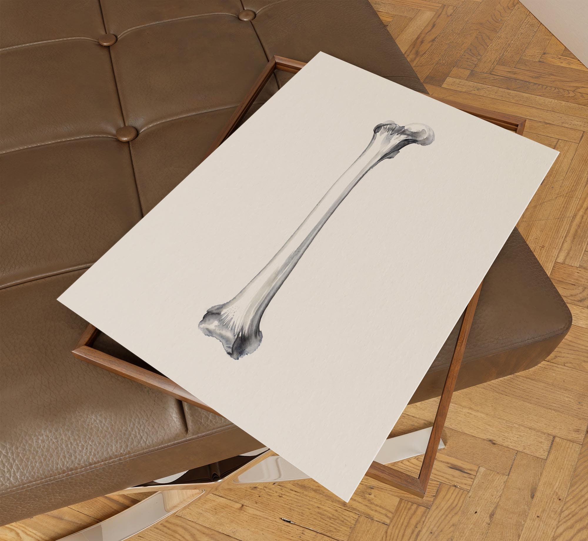 Femur Bone Art Print, Watercolor Leg Bone Illustration, Orthopedic Art ...