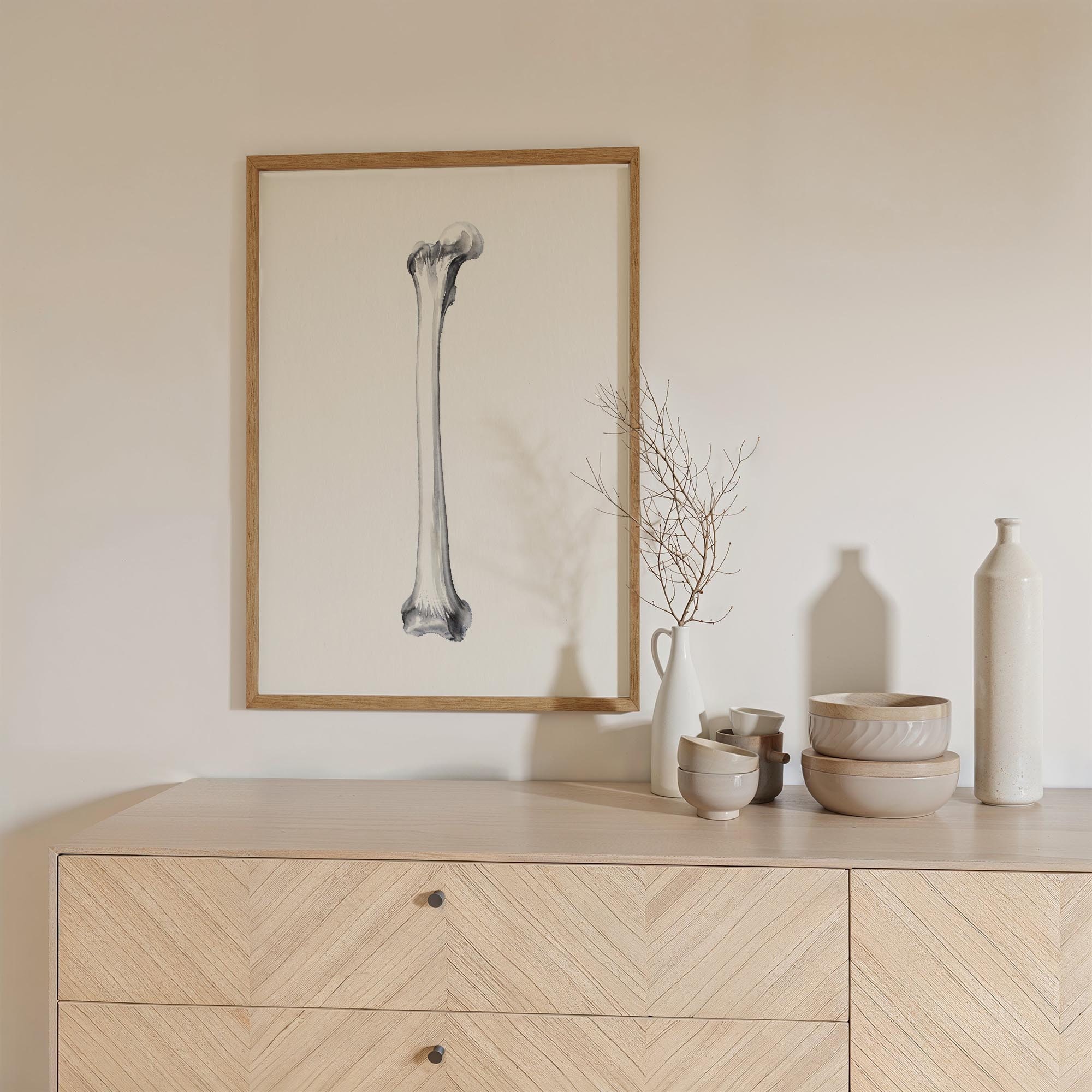 Femur Bone Art Print, Watercolor Leg Bone Illustration, Orthopedic Art ...