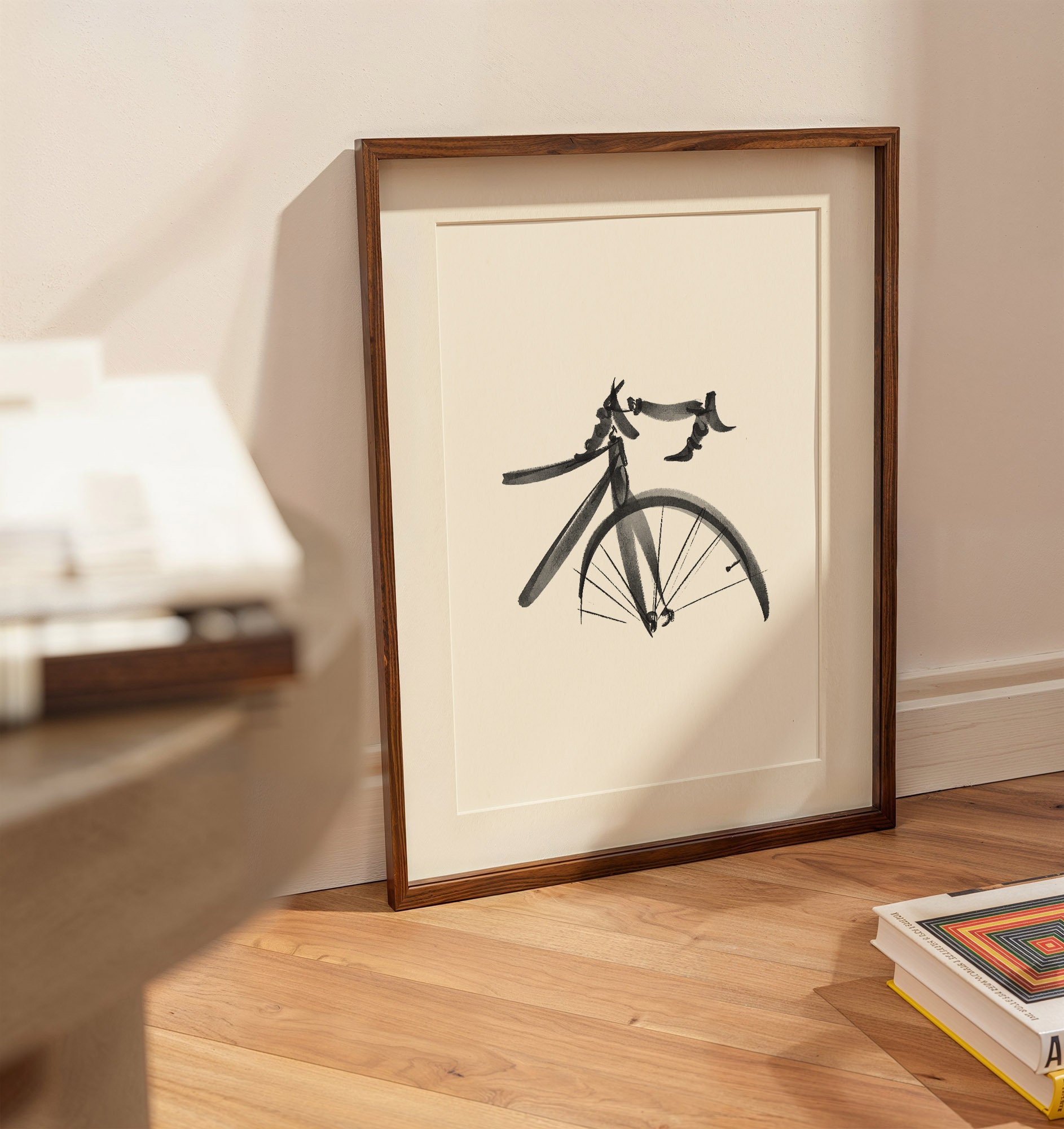 Abstract Modern Bicycle Art Print, Watercolor Bike Illustration ...
