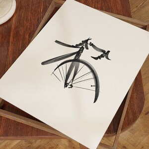 Abstract Modern Bicycle Art Print, Watercolor Bike Illustration ...