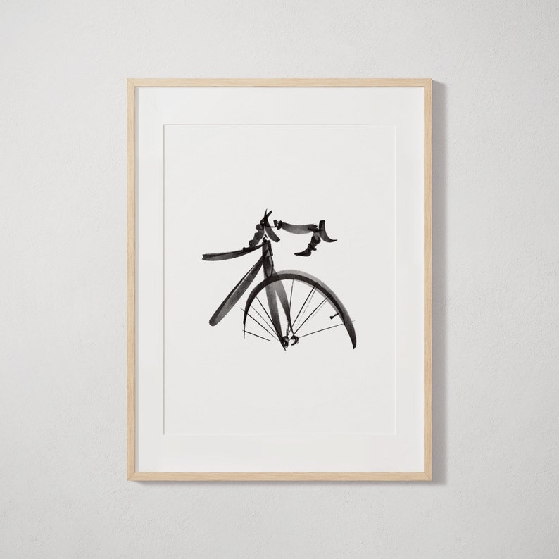 Abstract Modern Bicycle Art Print, Watercolor Bike Illustration ...