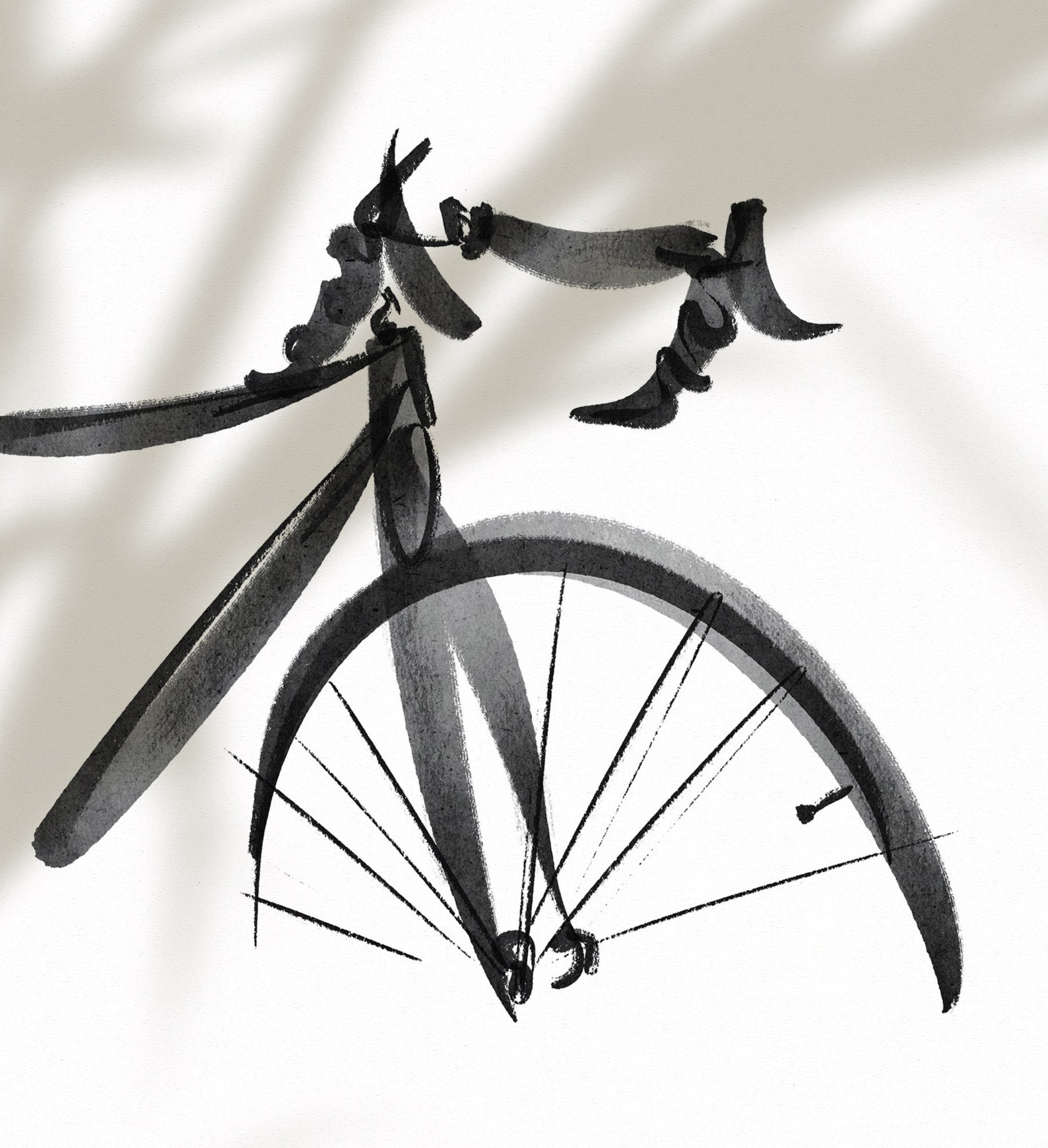 Abstract Modern Bicycle Art Print, Watercolor Bike Illustration ...