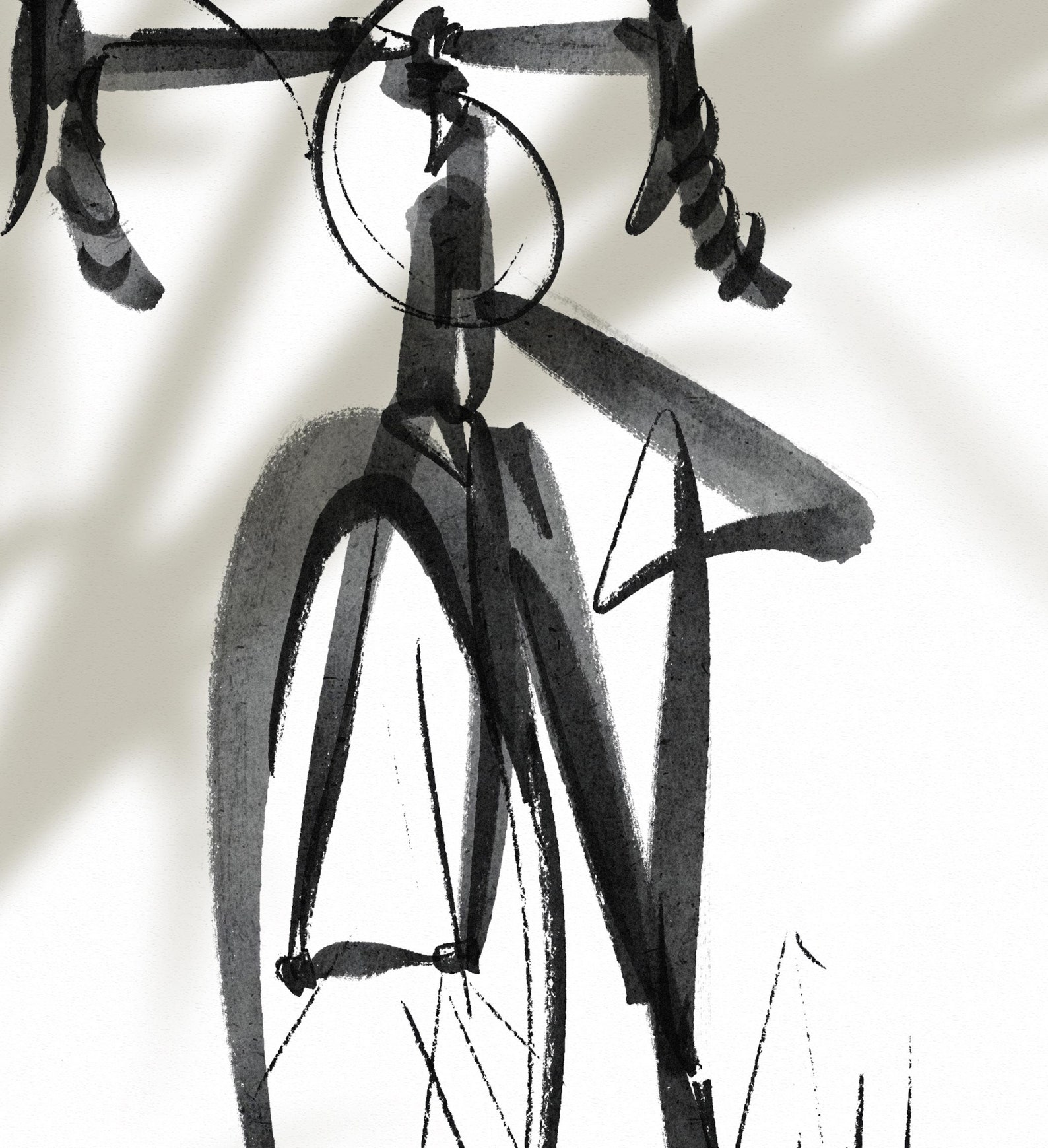 Watercolor Bicycle Art Set of 4, Abstract Bicycle Art Prints, Minimal Bike Wall Art Paintings ...