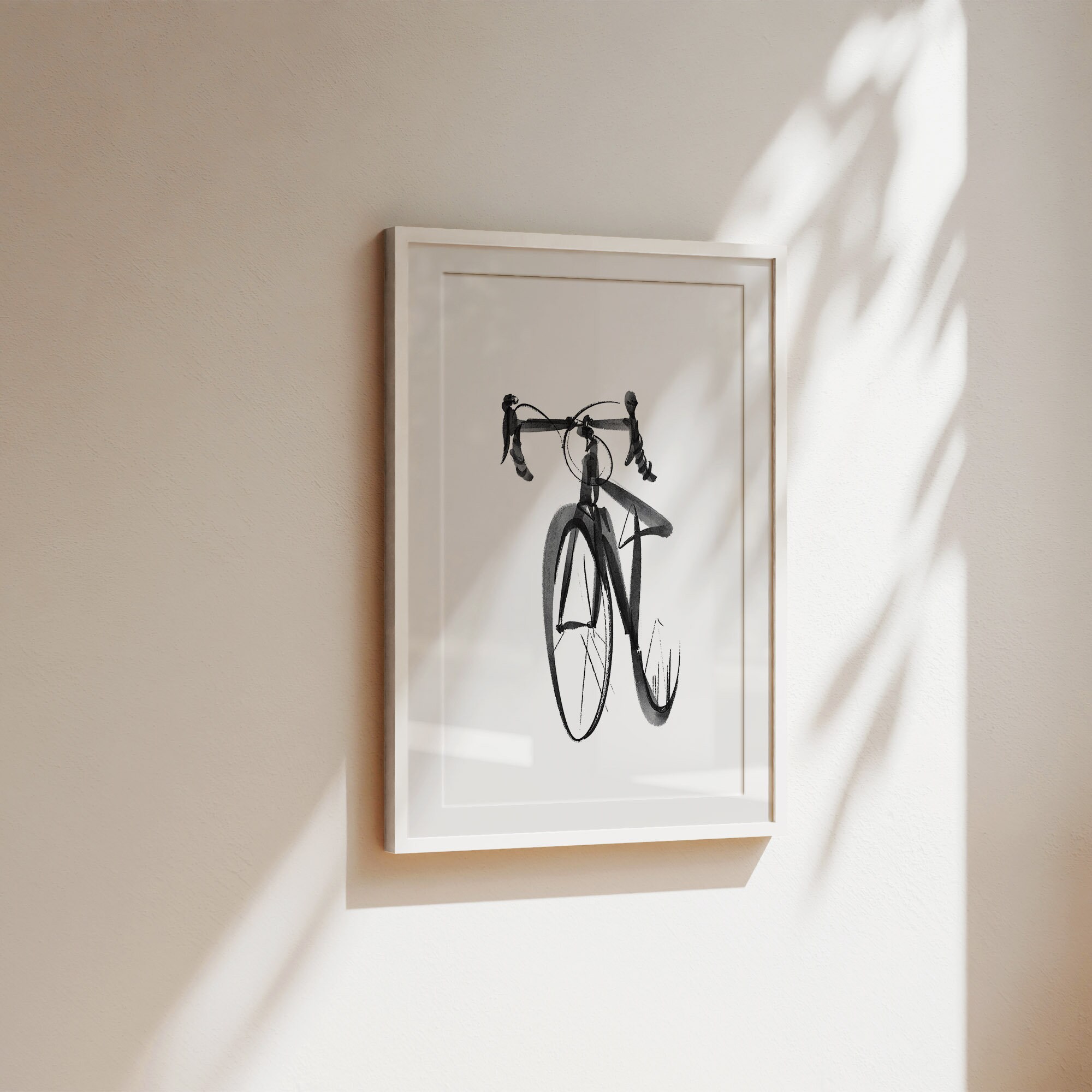 Watercolor Bike Silhouette Print, Black Bicycle Art Print, Abstract ...