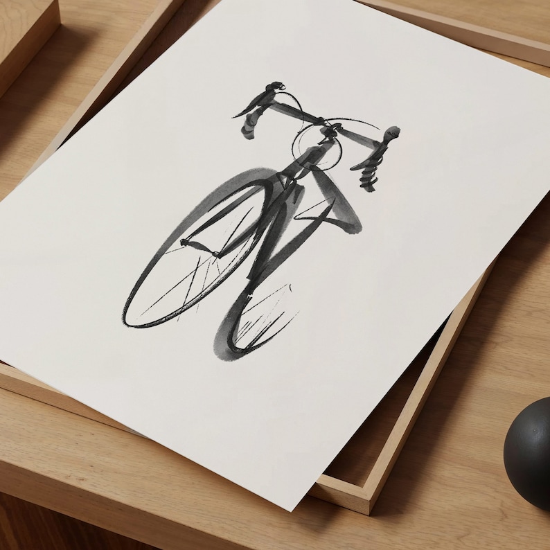Watercolor Bicycle Art Set of 2, Abstract Bicycle Prints, Minimal Bike ...