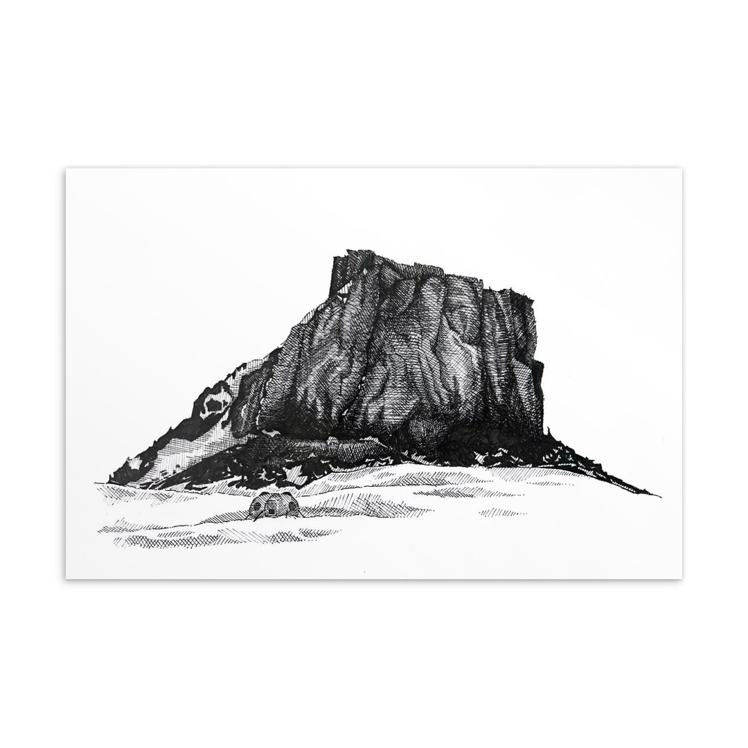 Castle Rock Antarctica Print and Postcard | Fine Line Art ...