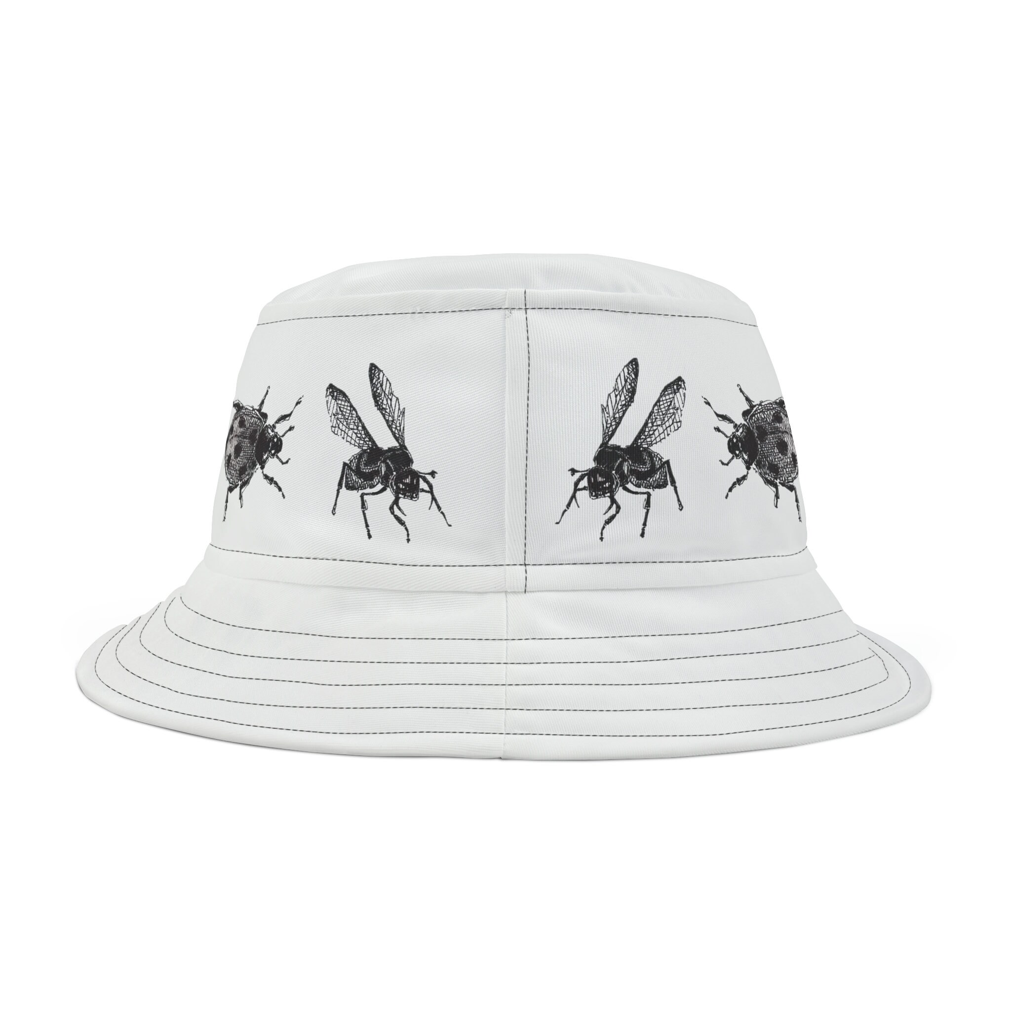 The Bug Bucket | Fine Line Art Bucket Hat, Design by Penswrld, Fits ...