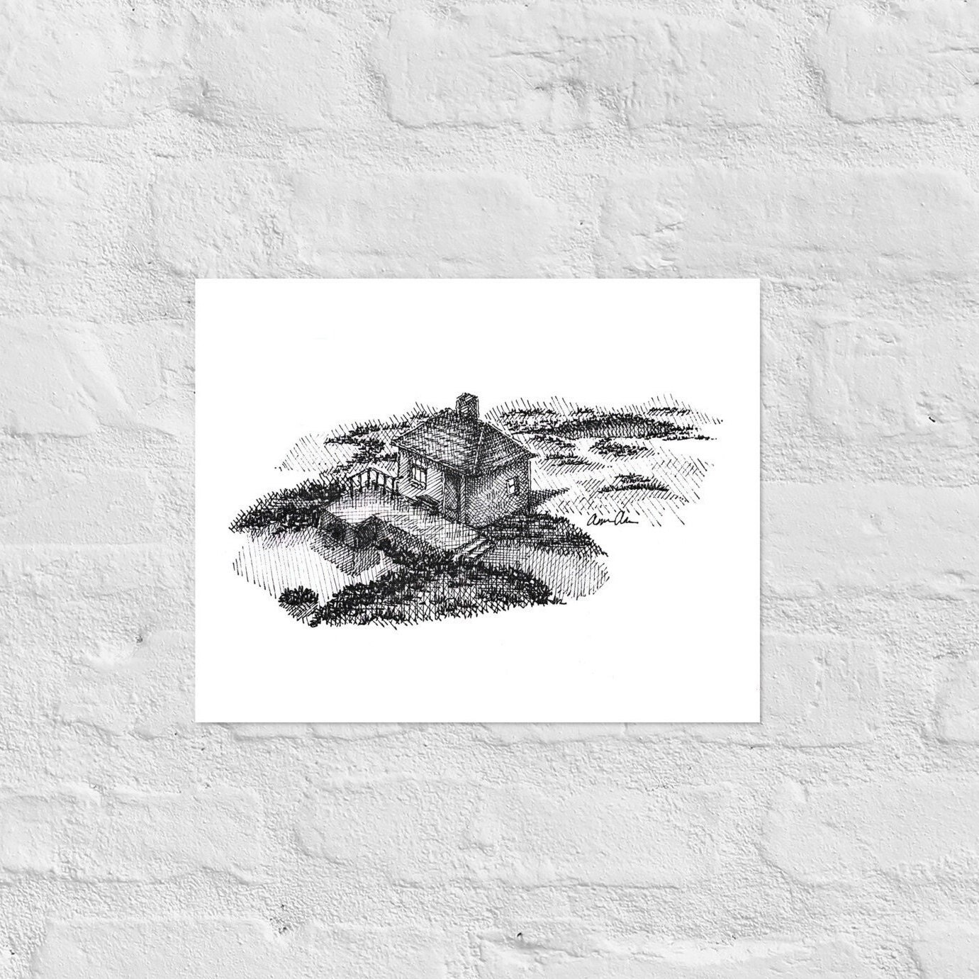 Howl’s Cottage Poster | Fine Line, Crosshatching Style, Art by Penswrld ...