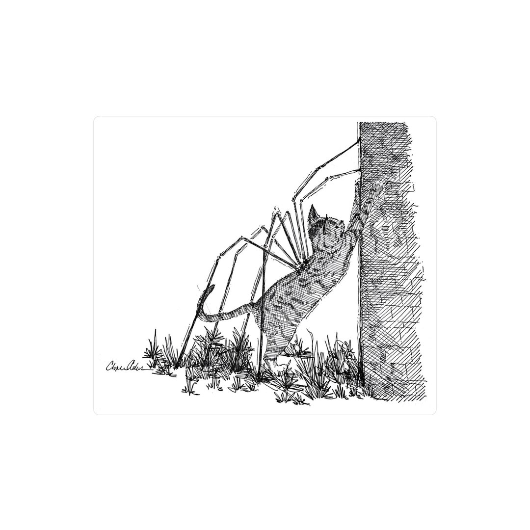 The Spider Cat Sticker | Fine Line Art, Crosshatching Style, Original ...
