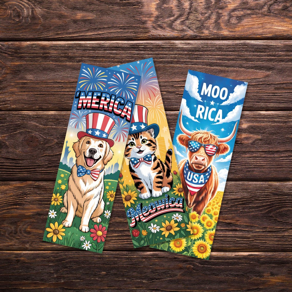 American Printable Bookmark, Patriotic Bookmark Sublimation PNG, 4th of ...