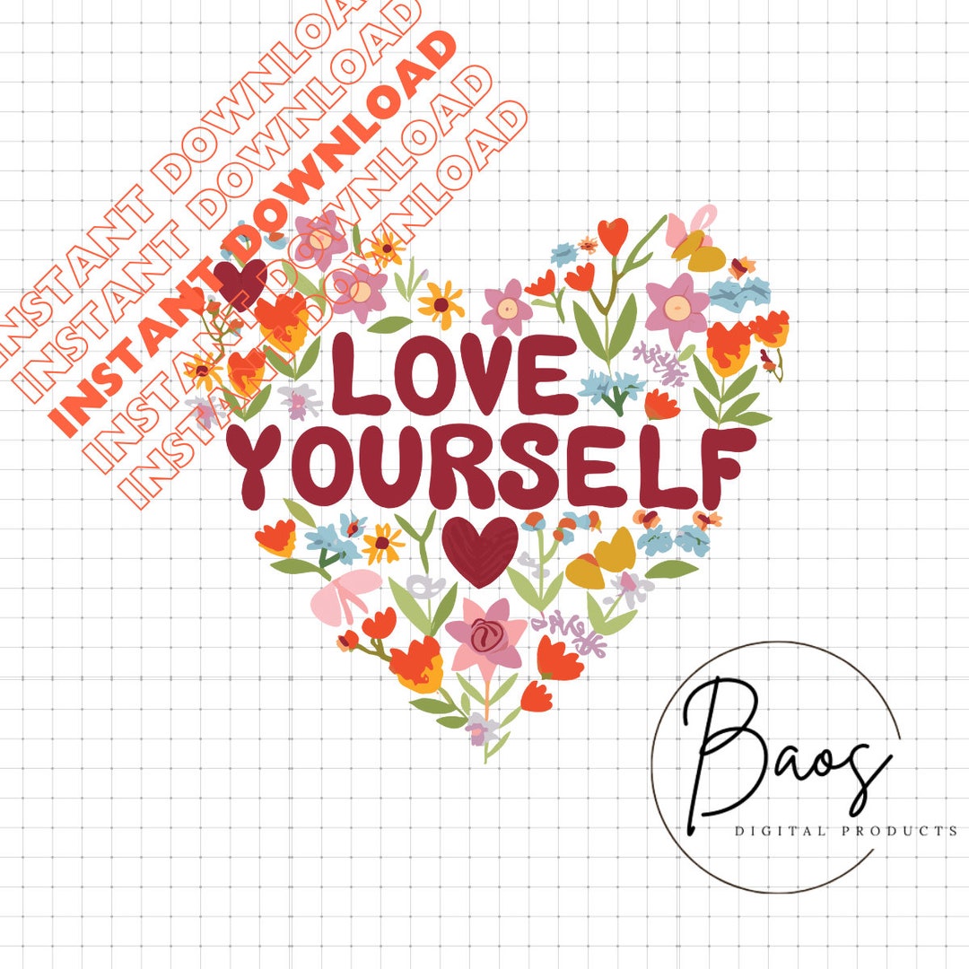 Love Yourself PNG, Inspirational PNG, Self Love PNG, Mental Health Png ...
