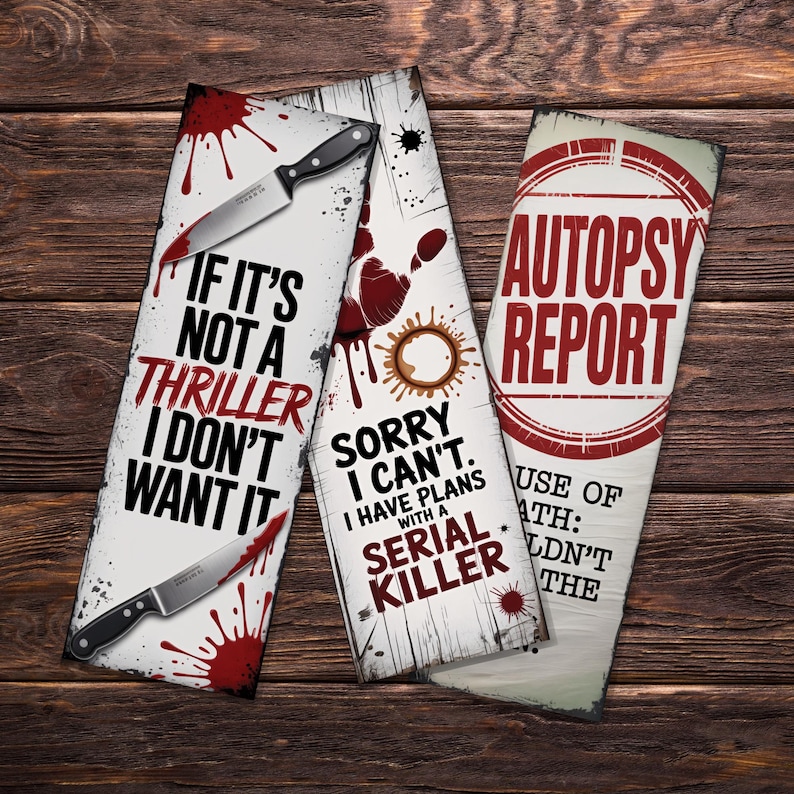 10 TRUE CRIME Bookmark Designs, Mystery Thriller Bookmark Sublimation ...