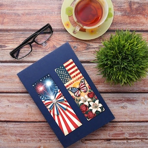 American Printable Bookmark, Patriotic Bookmark Sublimation PNG, 4th of ...