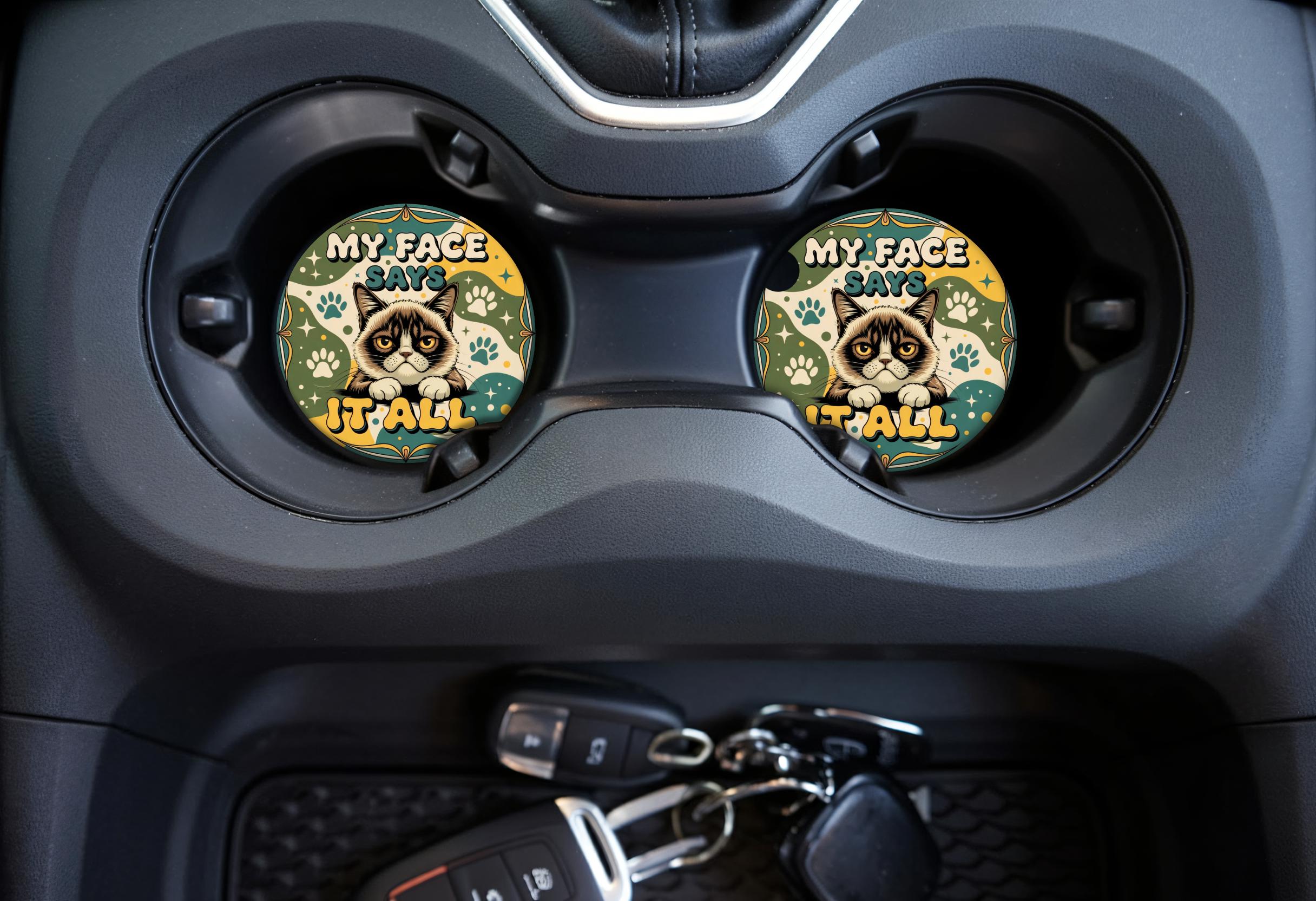 Funny Car Coaster PNG Bundle, Sarcastic Quotes Cup Holder Design, Retro ...
