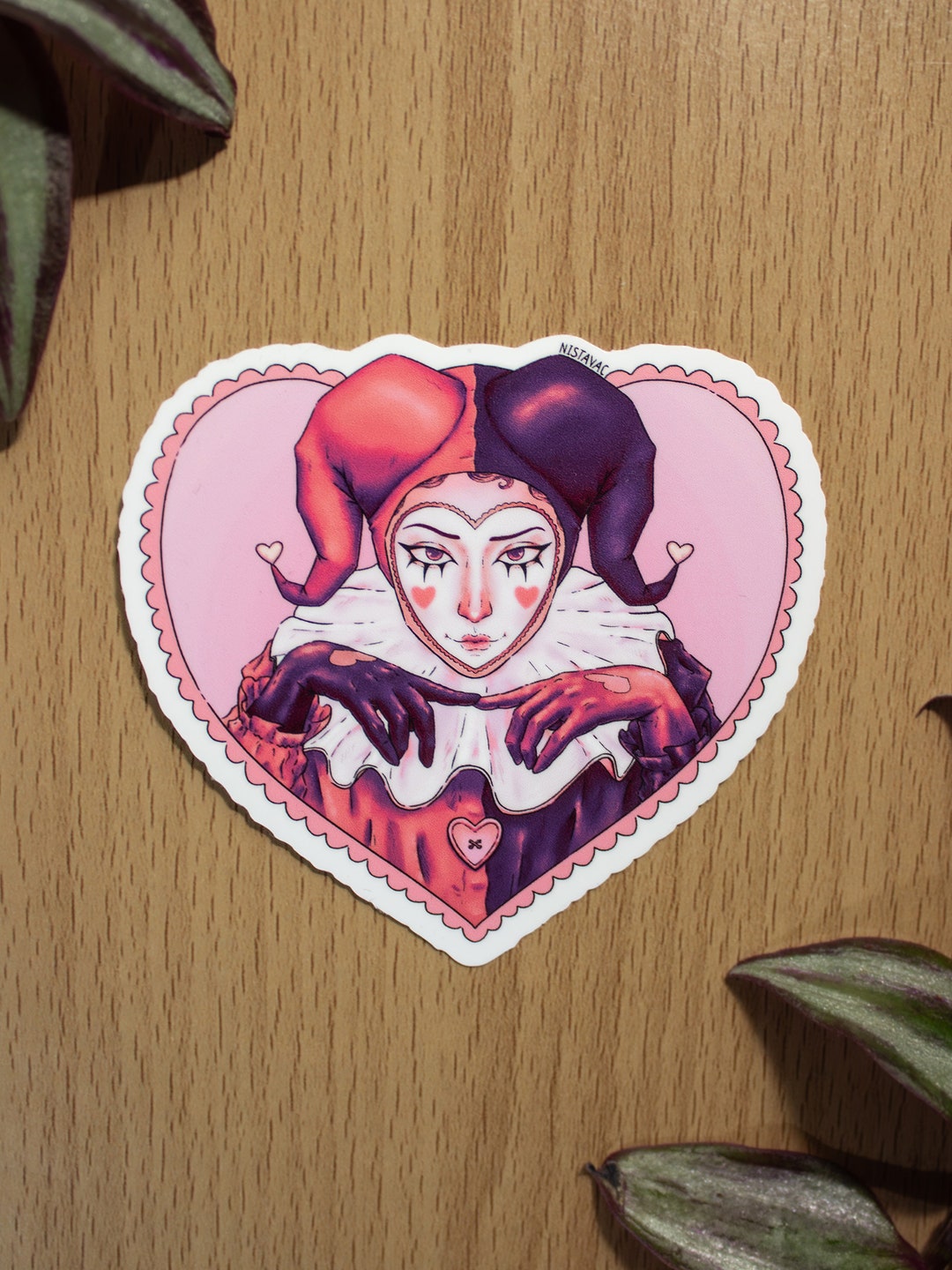 Valentine Heart Clown Jester Waterproof Vinyl Sticker - Etsy