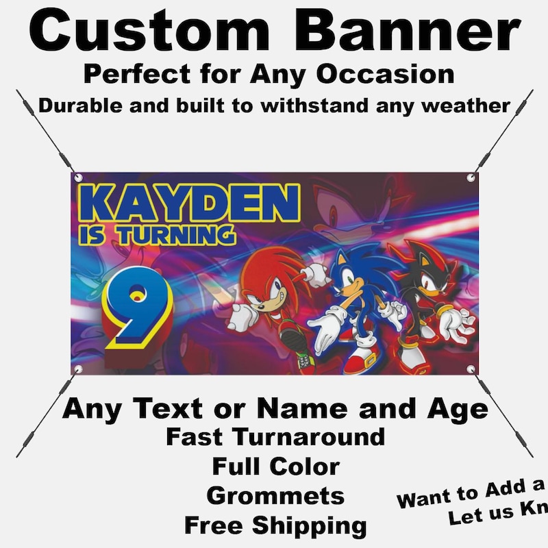 Sonic Banner - Etsy