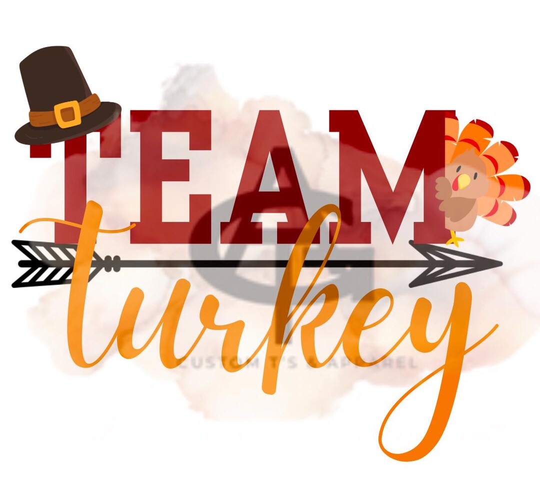 Team Turkey PNG Thanksgiving - Etsy