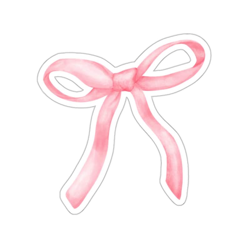 Pink Bow Kiss-cut Stickers, Aesthetic Laptop Decals, Cute Bow Decor ...