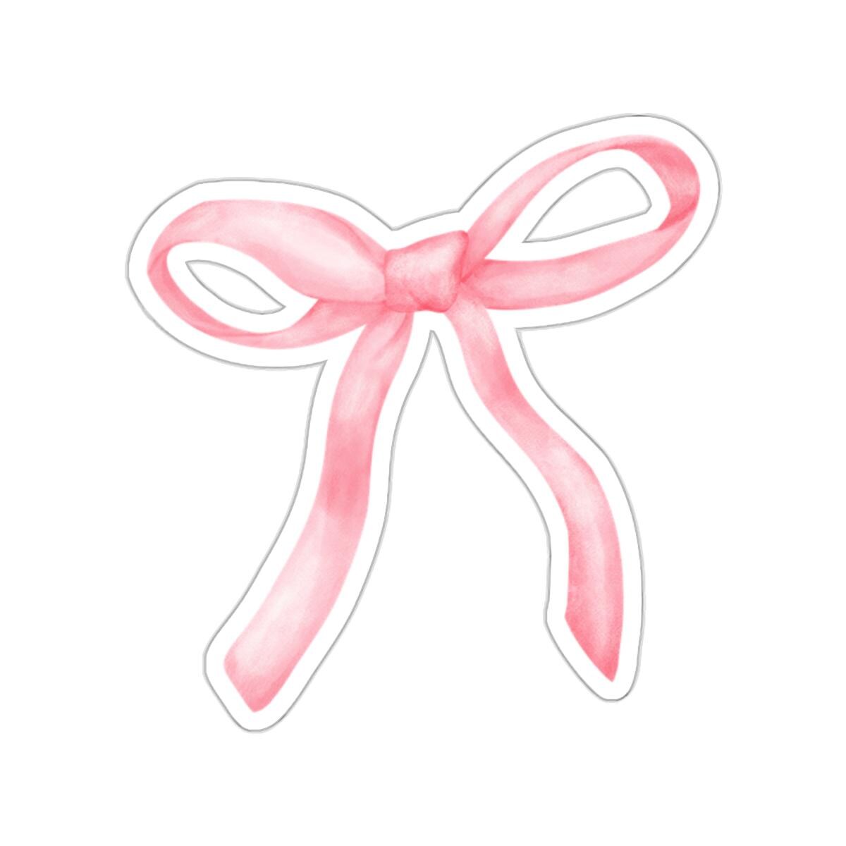 Pink Bow Kiss-cut Stickers, Aesthetic Laptop Decals, Cute Bow Decor ...