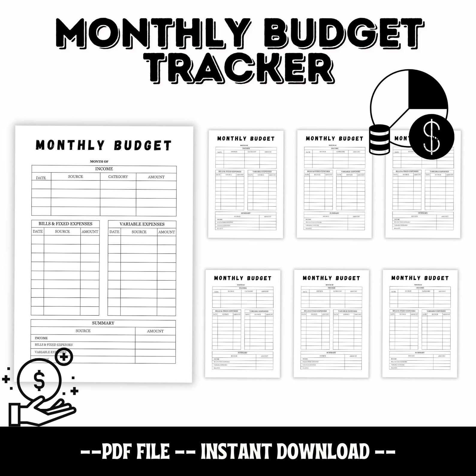 Monthly Budget Planner, Finance Planner, Bundle Printable, Financial ...