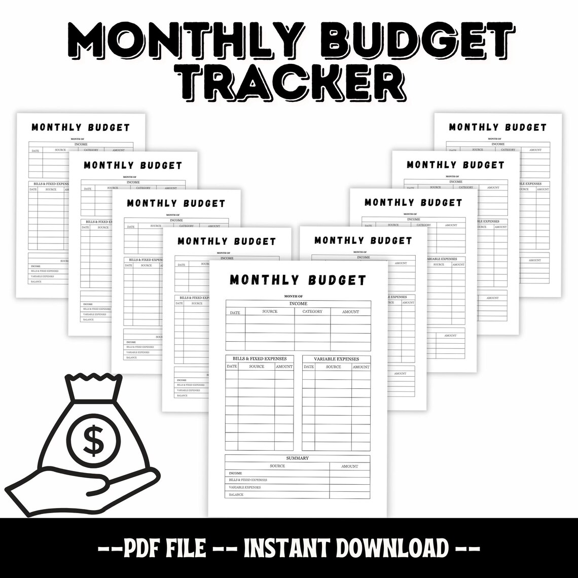 Monthly Budget Planner, Finance Planner, Bundle Printable, Financial ...