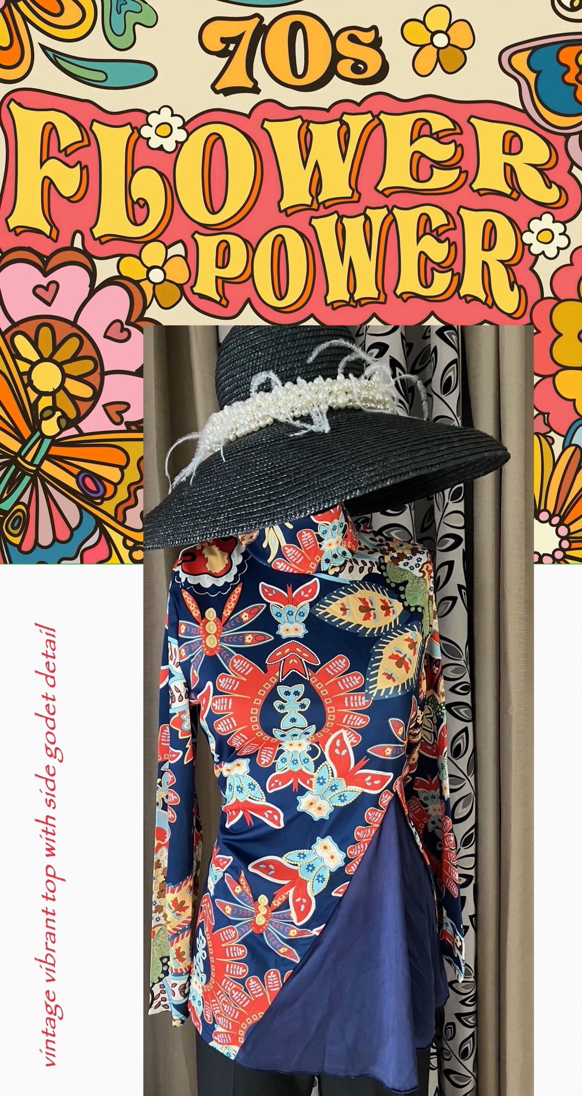 RARE Vintage Circa 1970's Stunning FLOWER POWER Strikingly Vibrant ...