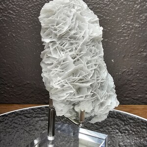 White Rose Petal Calcite With Pyrite With Stand | Raw Crystal Specimen ...