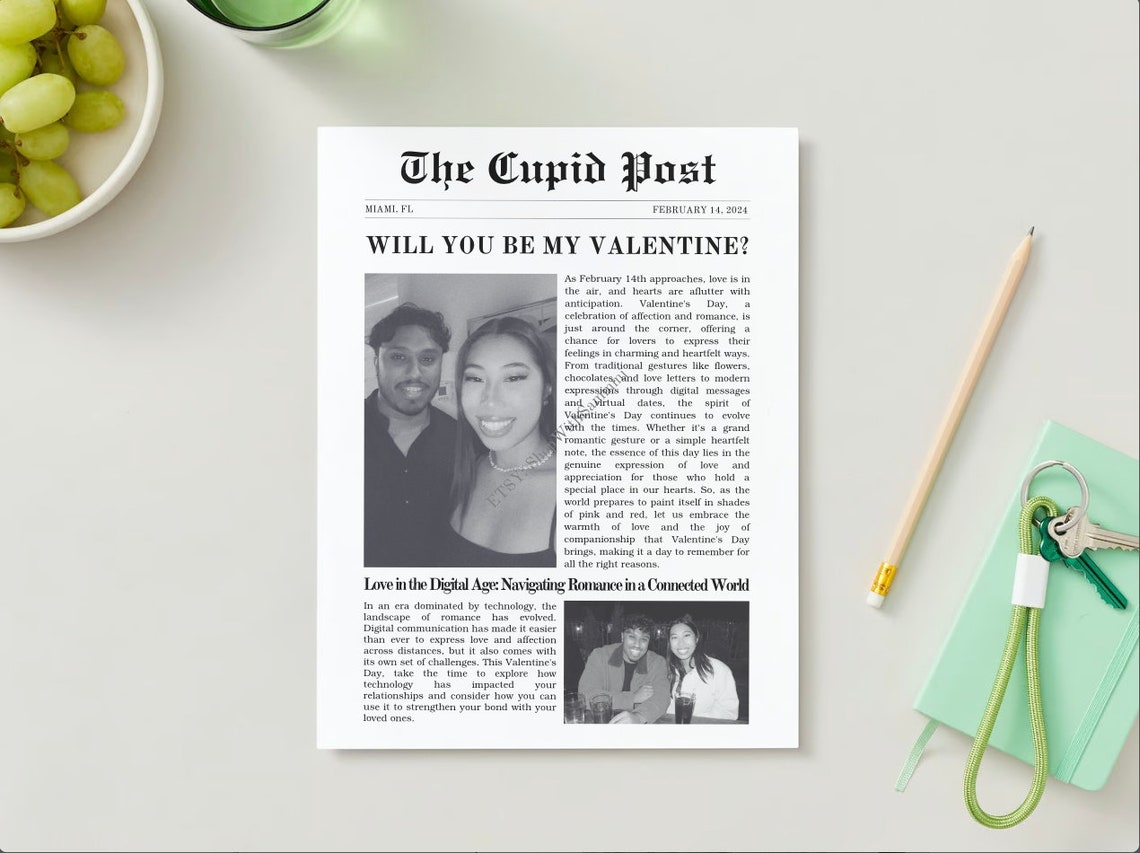 Will You Be My Valentine Newspaper Cupid Post Extra Pic | Viral Tiktok ...